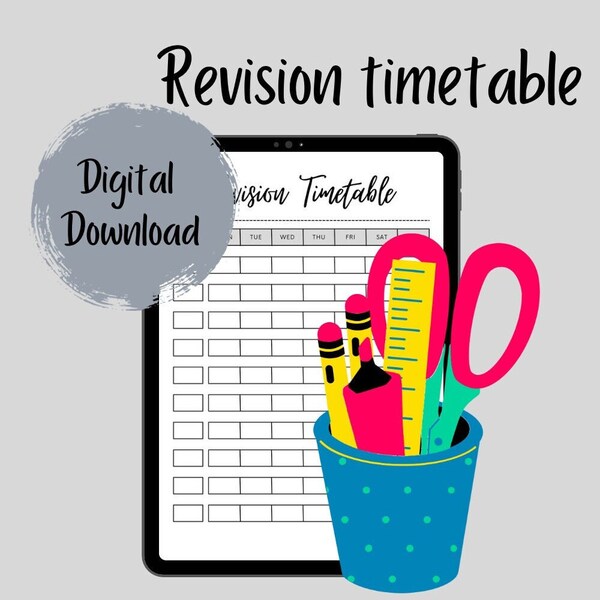 Revision Timetable - Etsy