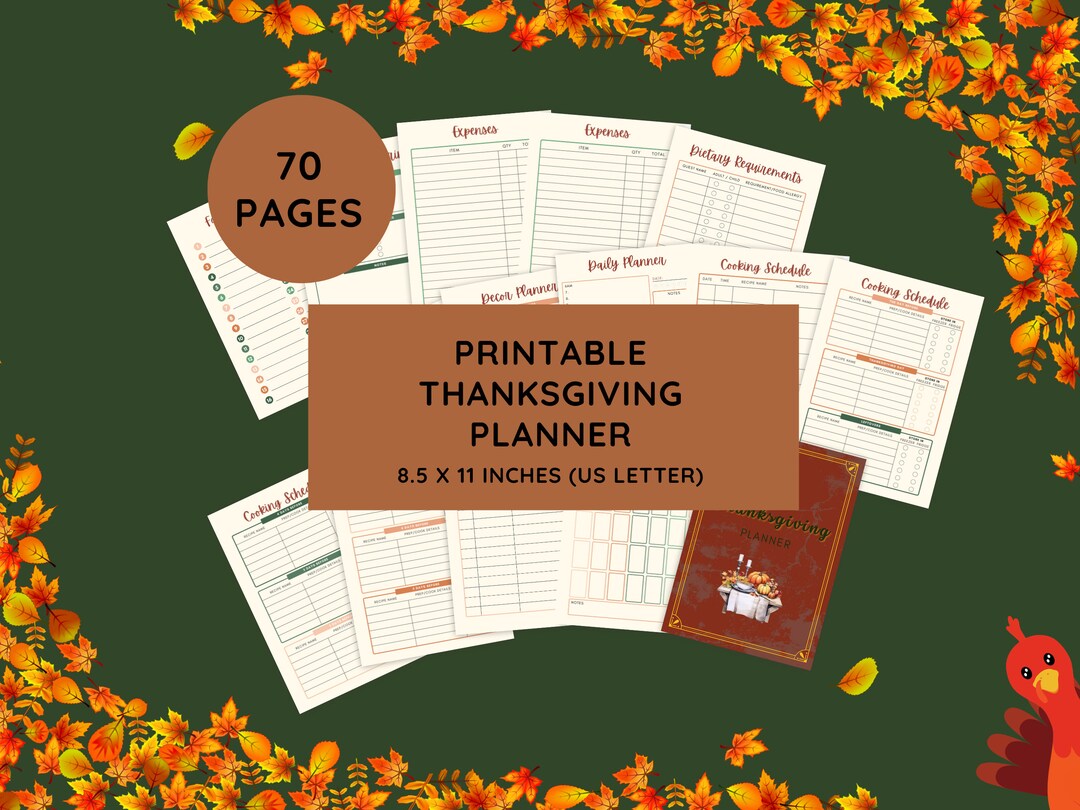 Printable Thanksgiving Planner Effortless Menu Planning Cooking ...