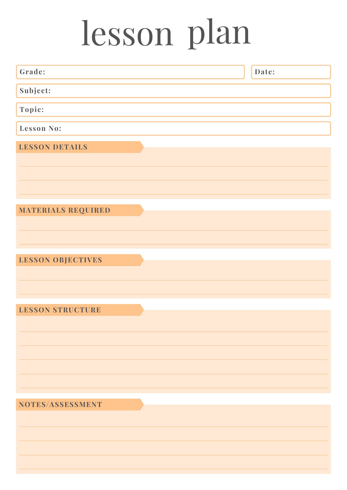 Rainbow Colors Lesson Plan Template Pack Printable, Minimalist Design ...