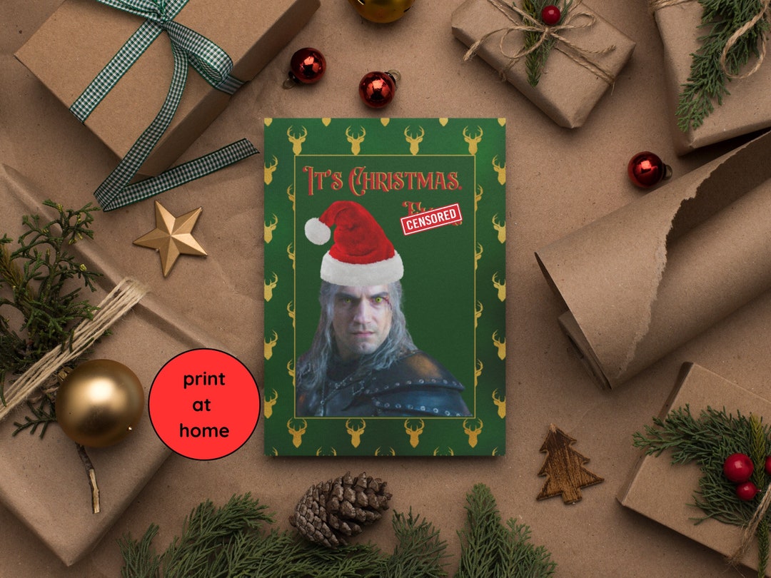 Henry Cavill Geralt of Rivia Rude Christmas Card Witcher Fan Card DIY ...