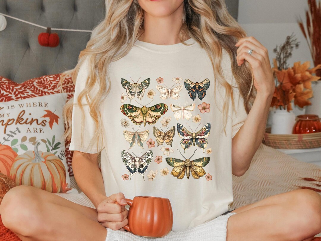 Moths and Blooms Shirt Cottagecore Moth Tshirt Nocturnal Pollinator Tee ...