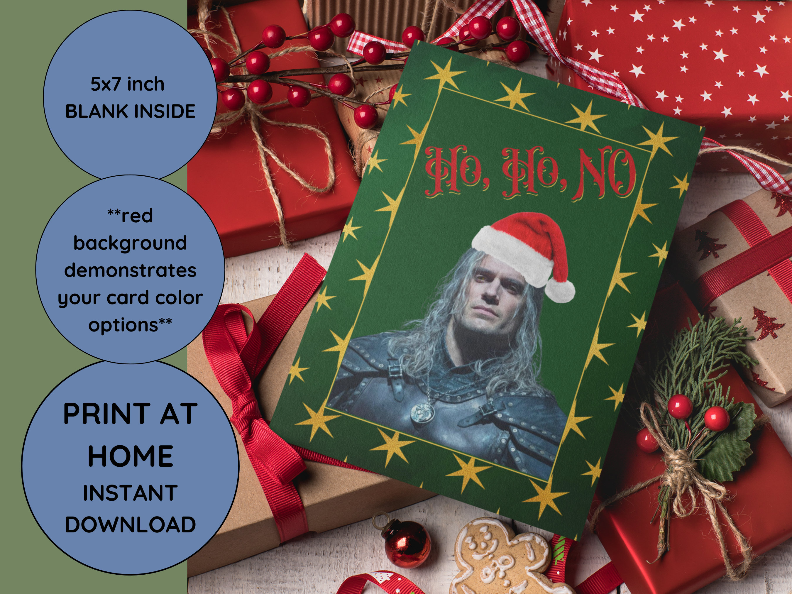 Henry Cavill Geralt of Rivia Christmas Card Witcher Fan Card - Etsy