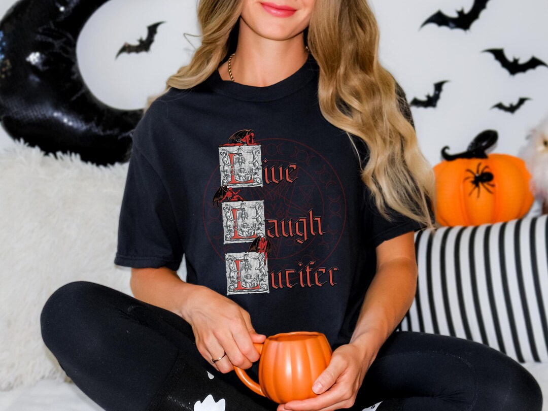 Live Laugh Lucifer Shirt: Medieval Etching Occult Comfort Colors Tee ...