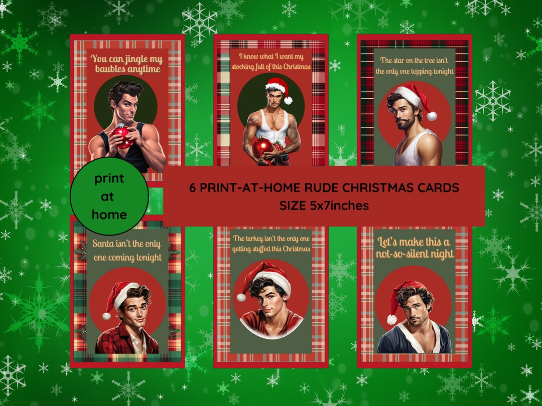 Printable Rude Christmas Card Bundle | Adult Holiday Humor (PDF Digital ...