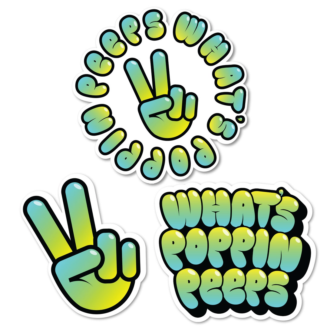 What's Poppin Peeps Stickers: Green - Etsy