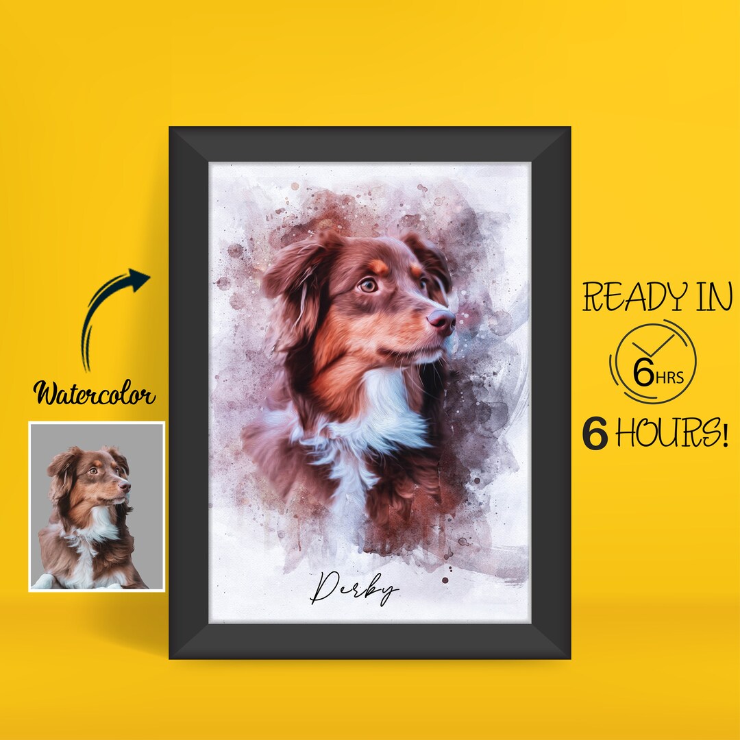 Custom Pet Portraits Using Pet Photo Personalized Digital Dog Portraits ...