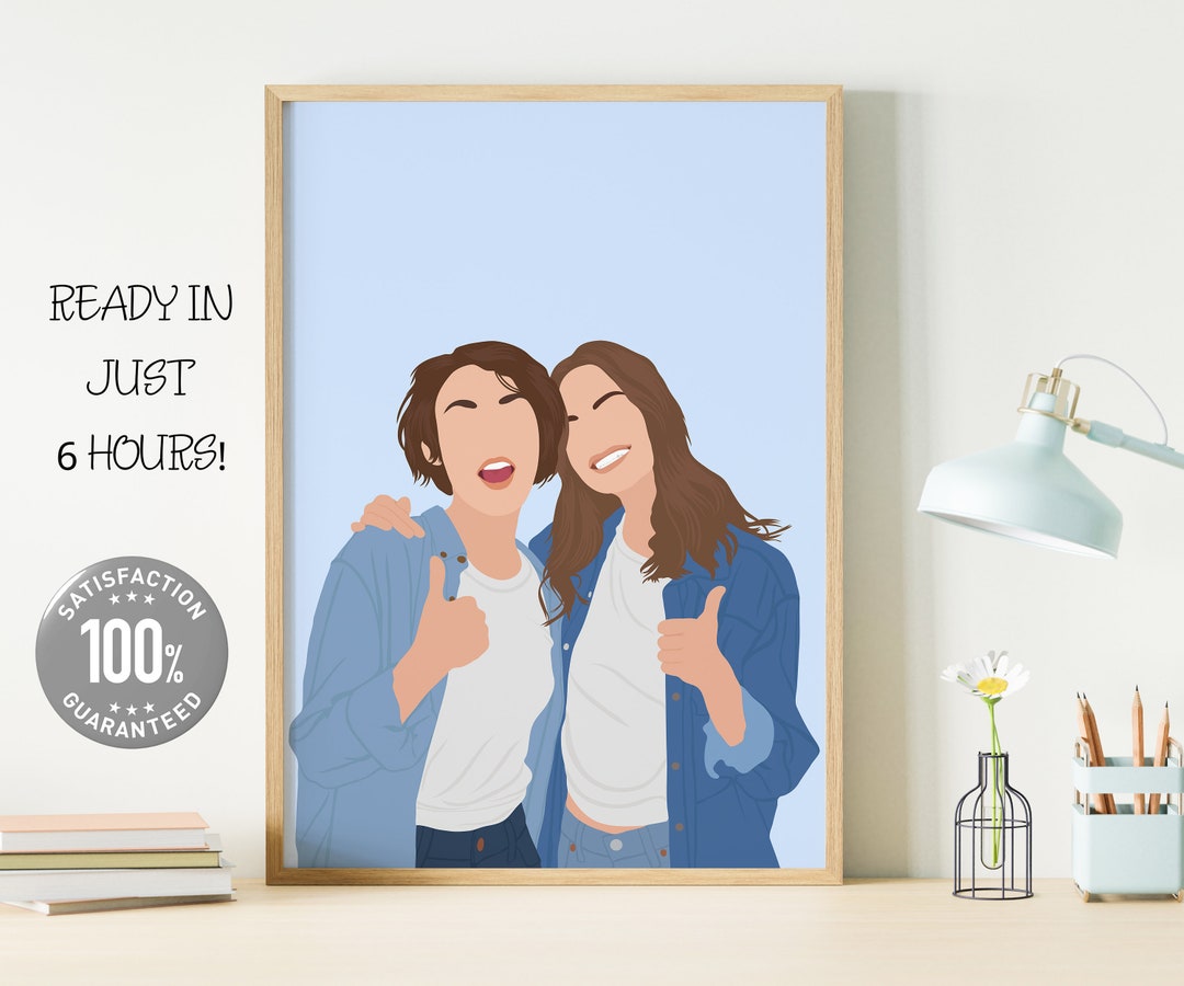Custom Best Friend Personalized Faceless Portrait Gift for Her ...