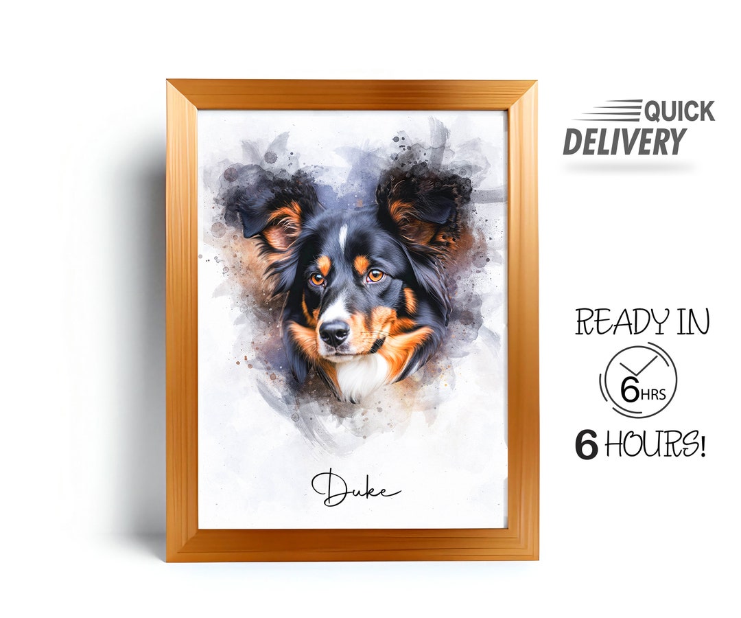 Watercolor Pet Portraits From Photo to Personalized Gift for Her Custom ...