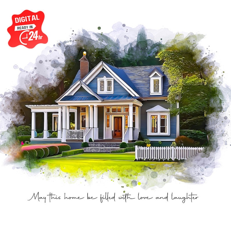 Custom House Portrait - Etsy