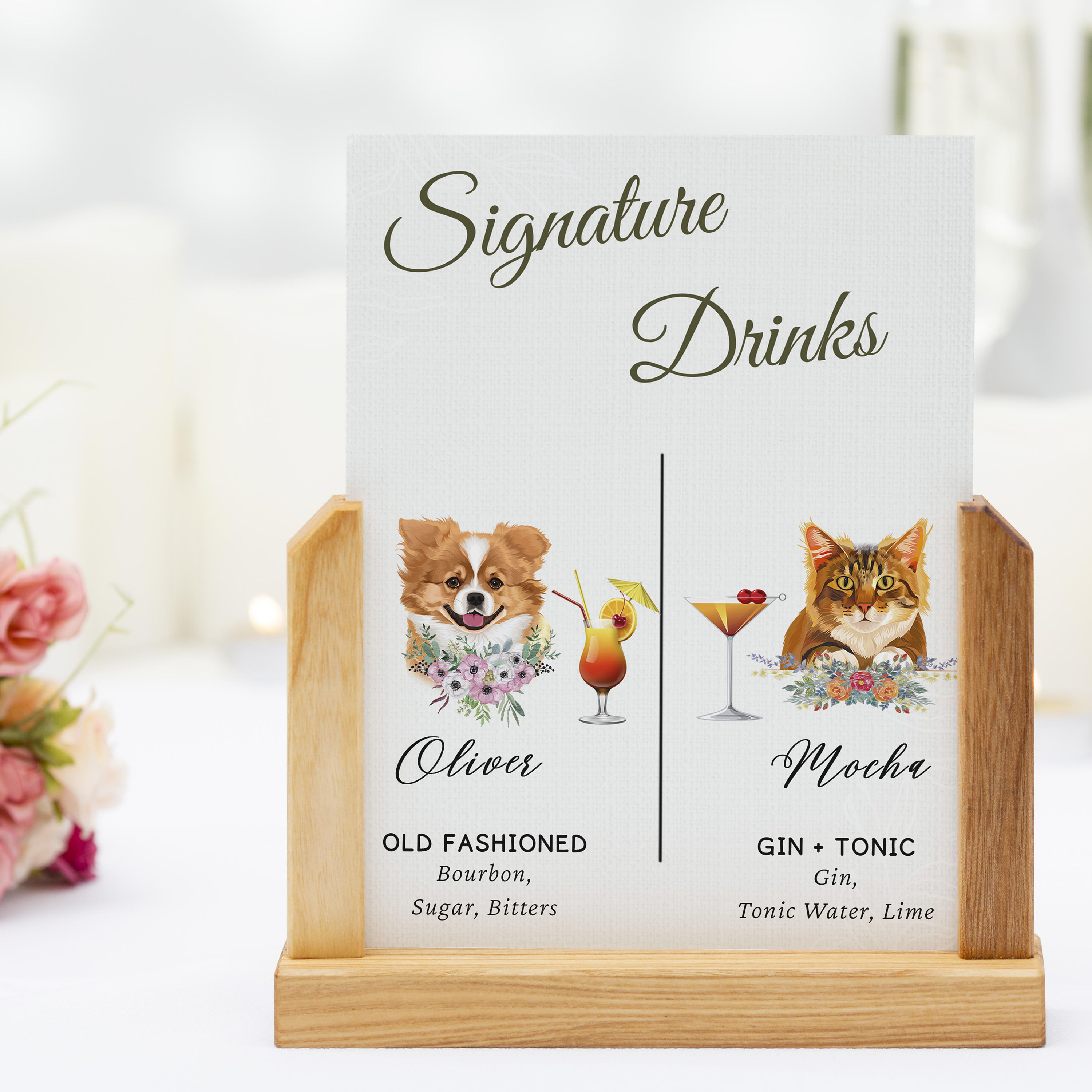 Pet Signature Cocktail Sign Dog Signature Drink Sign - Etsy