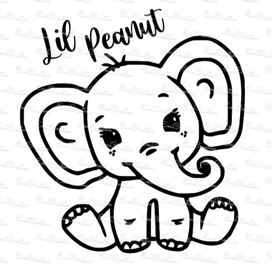 Lil Peanut Elephant SVG File - Etsy