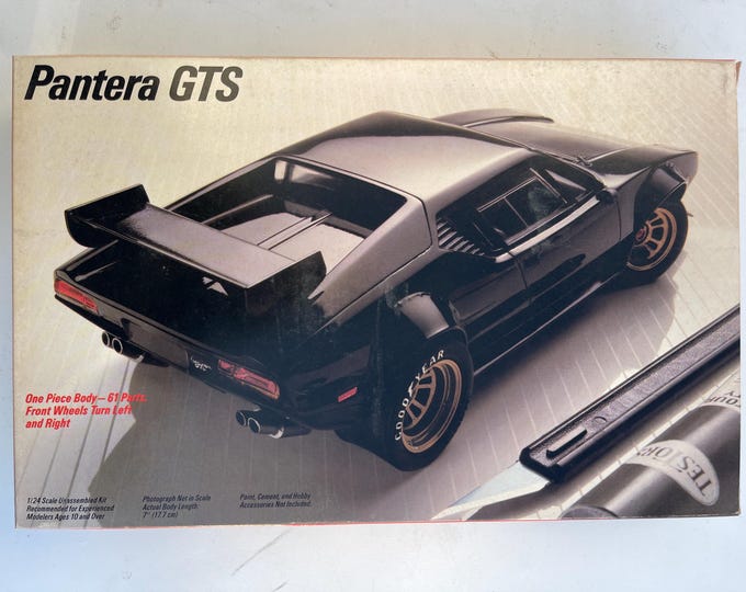 1985 Testors Detomaso Pantera GTS Racecar Model Kit at 1:24 Scale ...