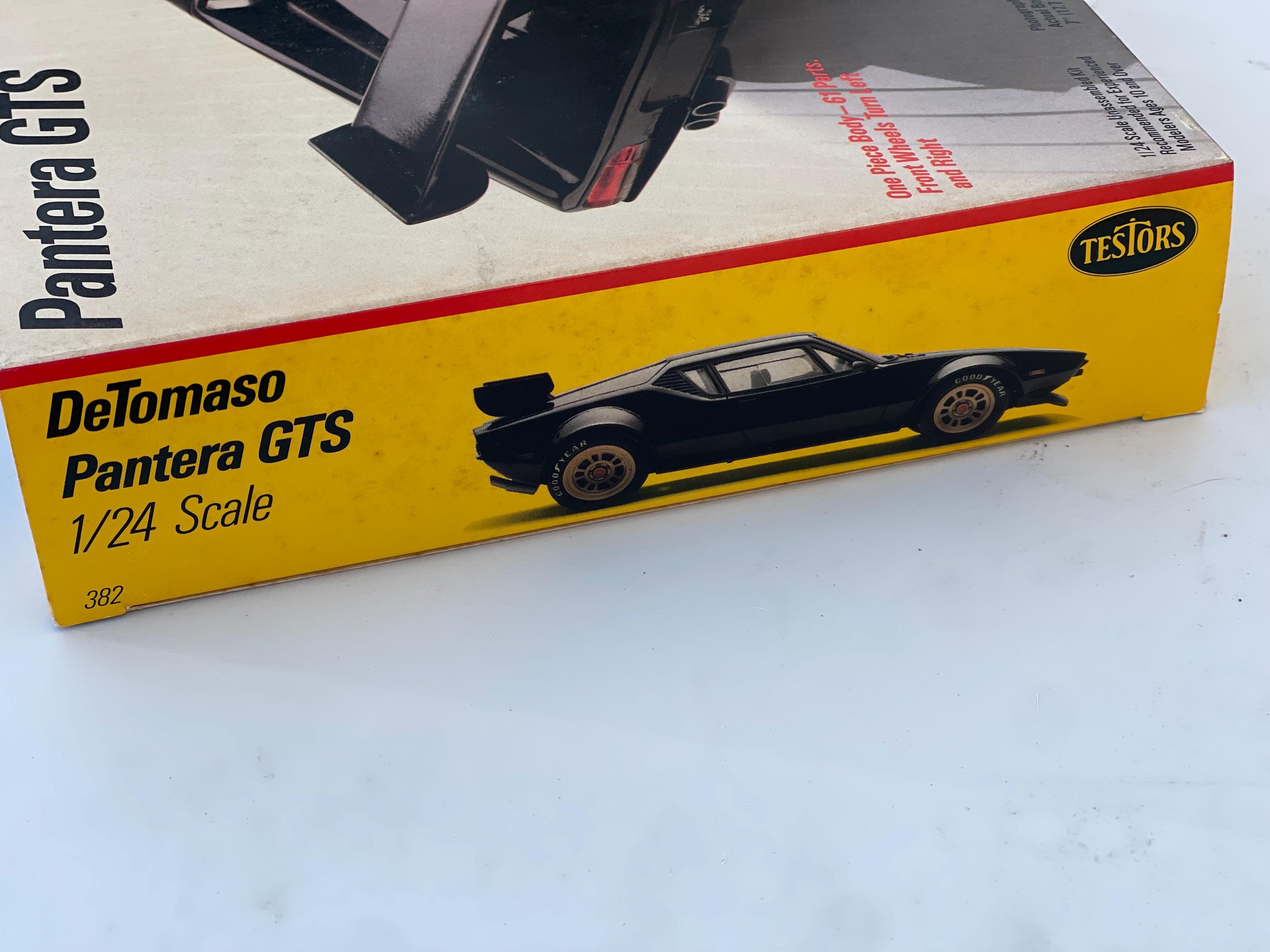 1985 Testors Detomaso Pantera GTS Racecar Model Kit at 1:24 Scale ...