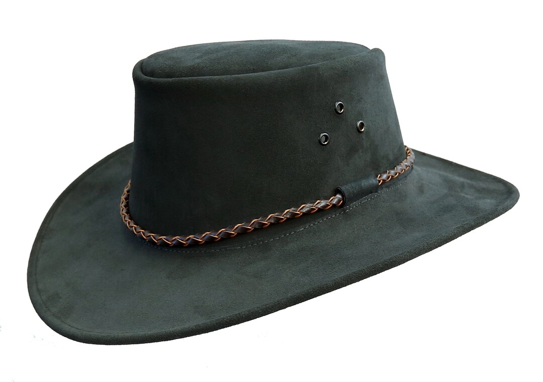 Original Australian Cowboy Hat Made of Suede in Black With a Round Cord ...