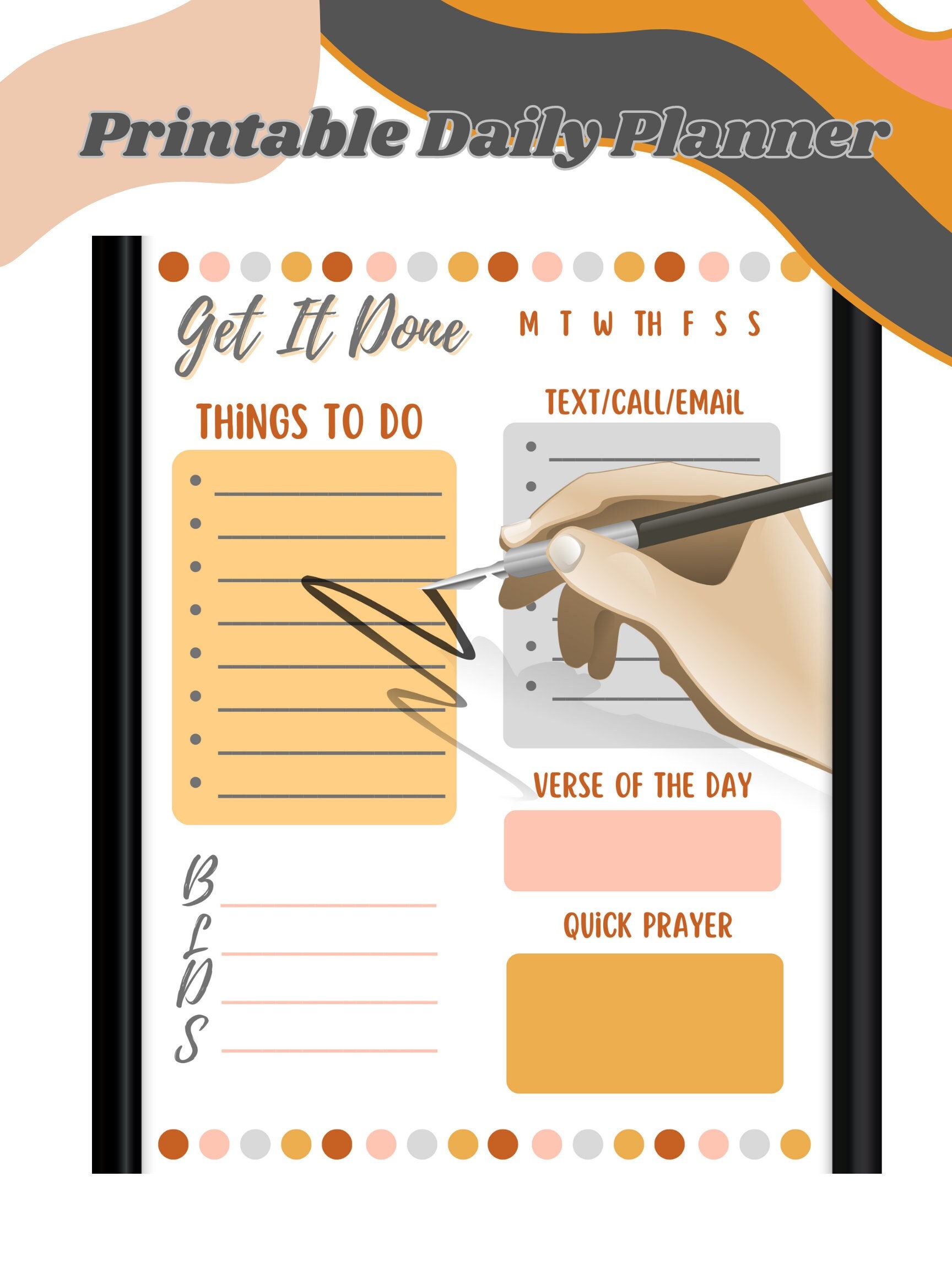 Printable Daily Planner - Etsy