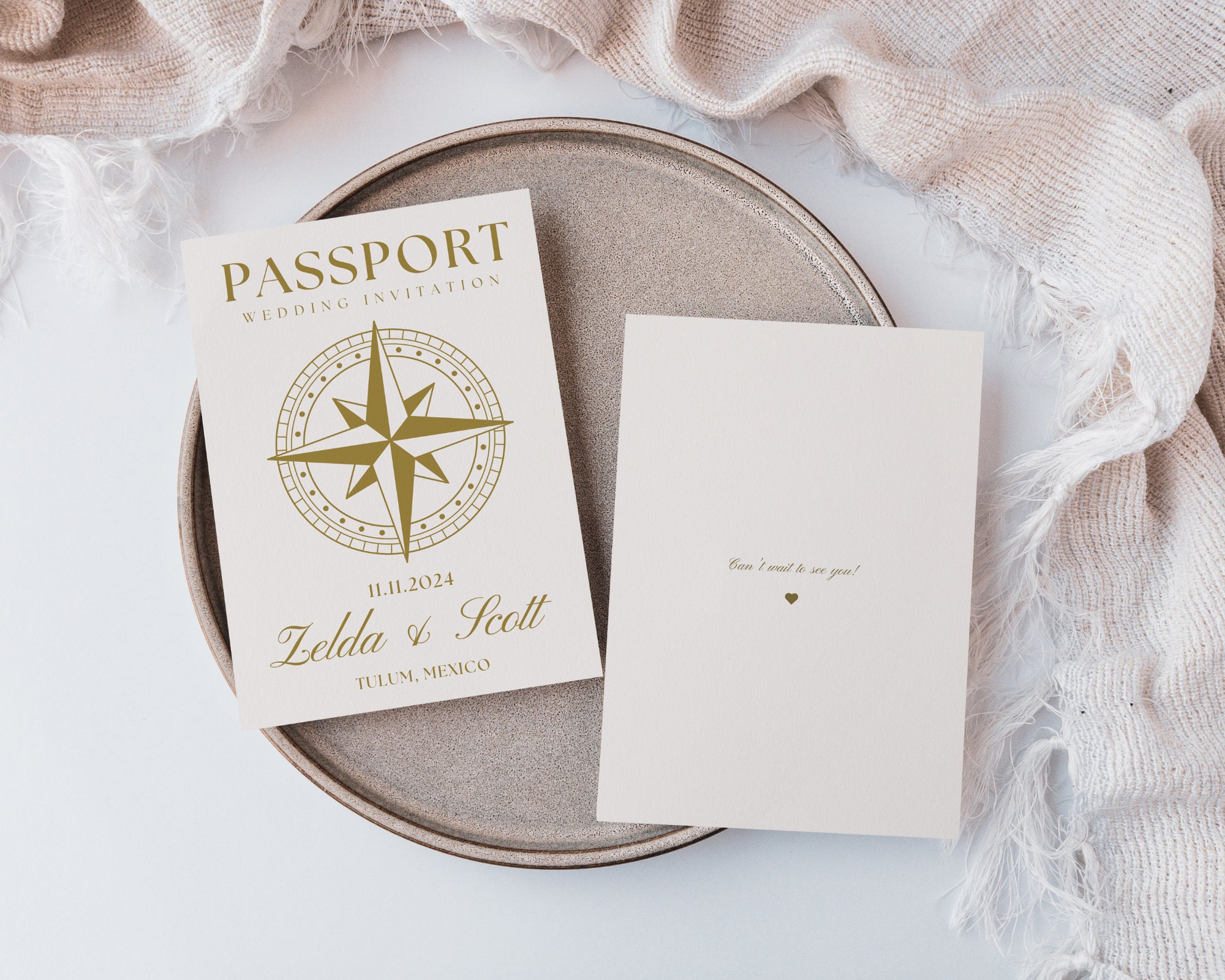 Passport Wedding Invitation Suite, Customizable Boarding Pass ...