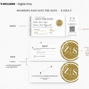 Passport Wedding Invitation Suite, Printable Boarding Pass Destination ...