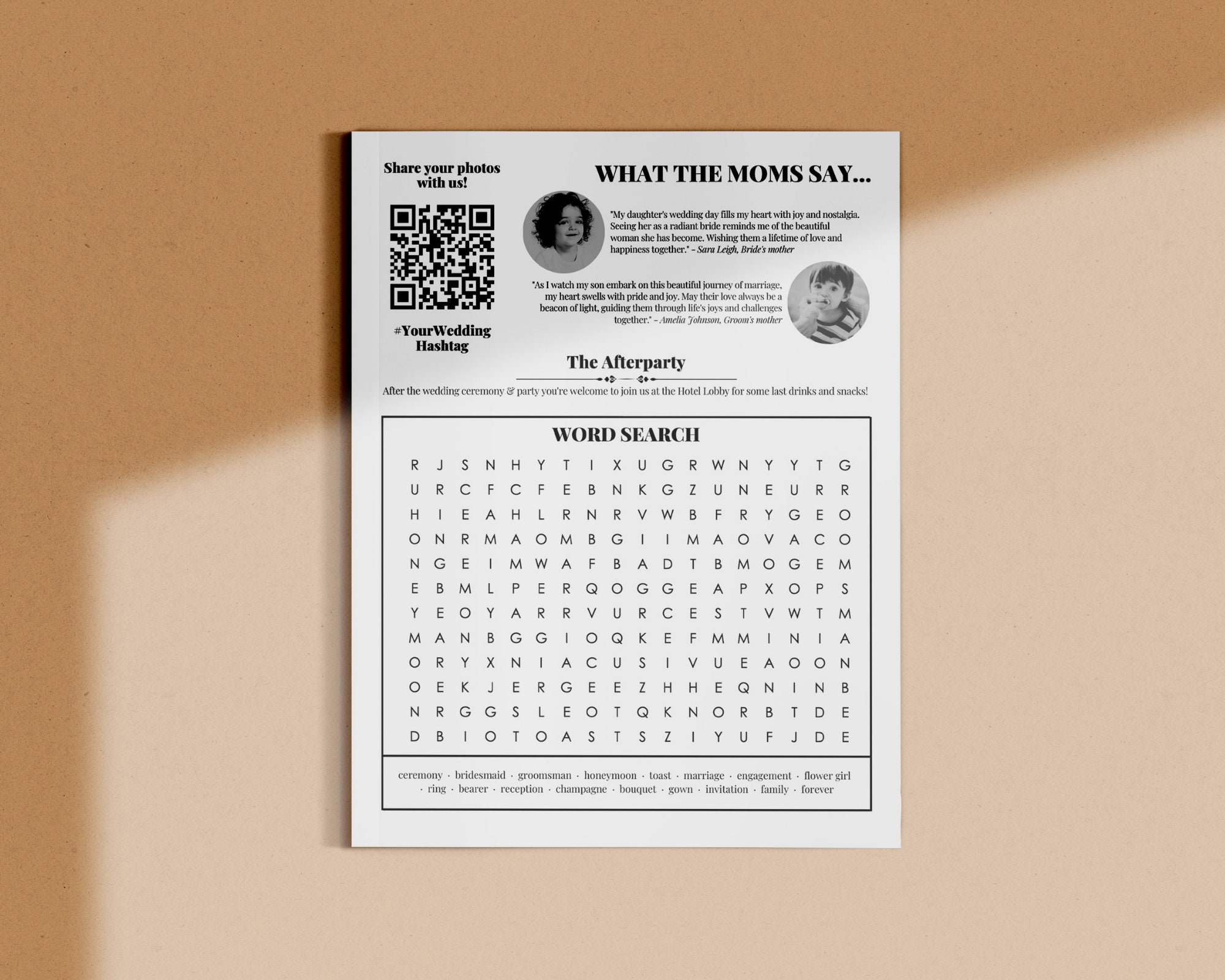 Plantilla de programa de periódico del día de la boda, periódico de ...