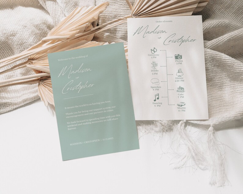 Wedding Timeline Program Template, Editable Wedding Day Itinerary With ...