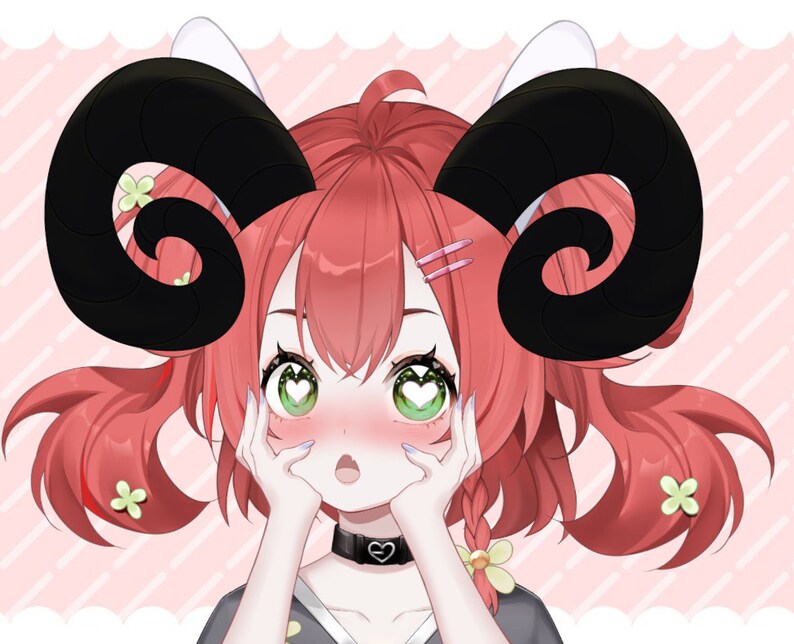 Vtuber Demon Horns Asset | Cute 2D Horns | Vtuber Asset | - Etsy