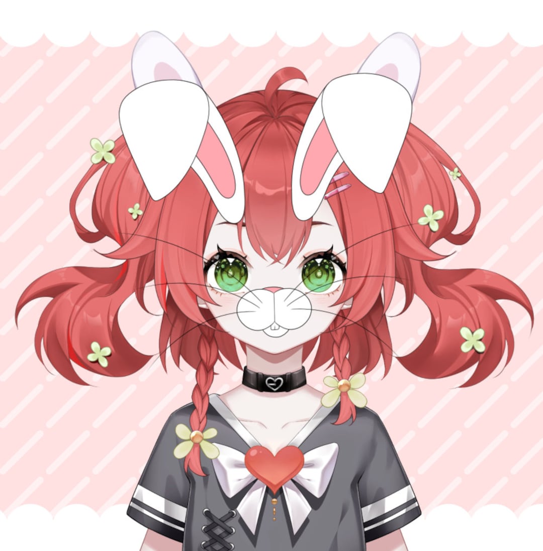 Vtuber Asset | Bunny Ears | Bunny Face | Kawaii | Cute | Cheap | 2D ...