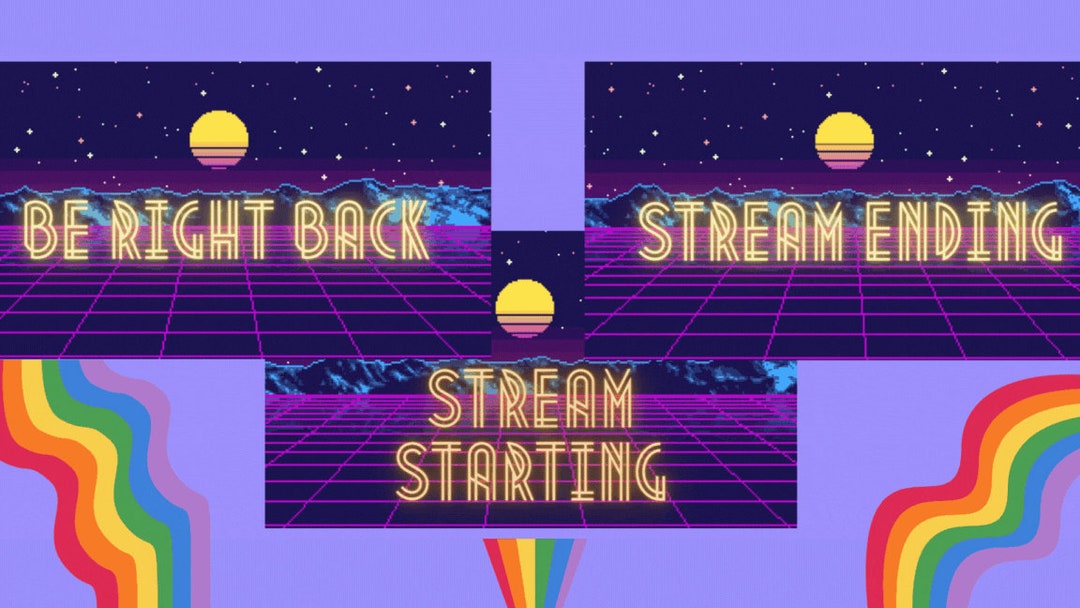 Retro Aesthetic Twitch Scenes, BRB, Starting Soon, Stream Ending, - Etsy