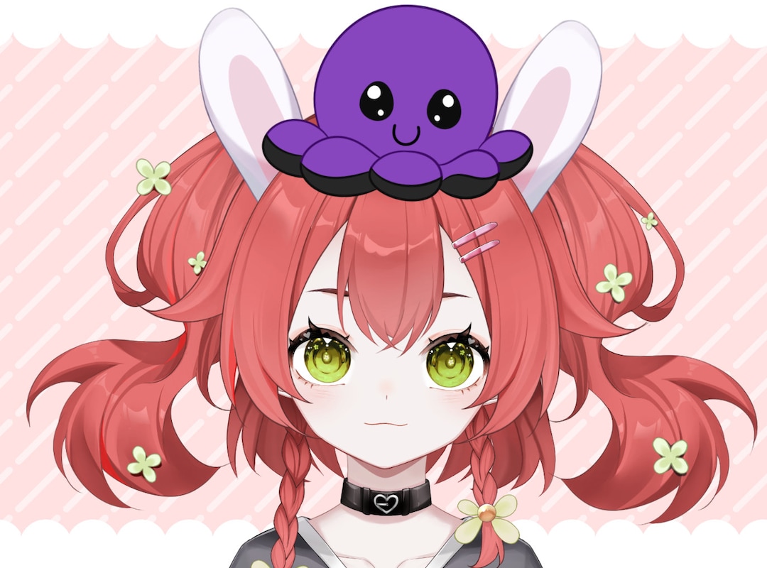 Vtuber Asset| Mood Changing Octopus, 2D Vtuber, Kawaii, Purple, Black ...