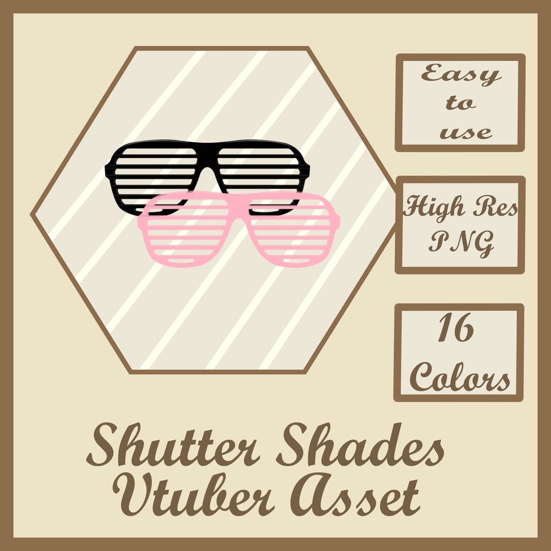 Vtuber Asset Shutter Shades Kawaii Streamer Twitch 2D Vtuber 3D Vtuber ...