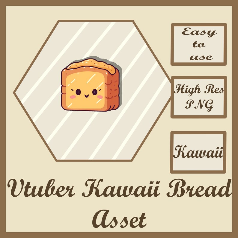 Vtuber Asset| Kawaii Bread, Cute, Streamer, Bread, Png, 2d Vtuber, Png ...