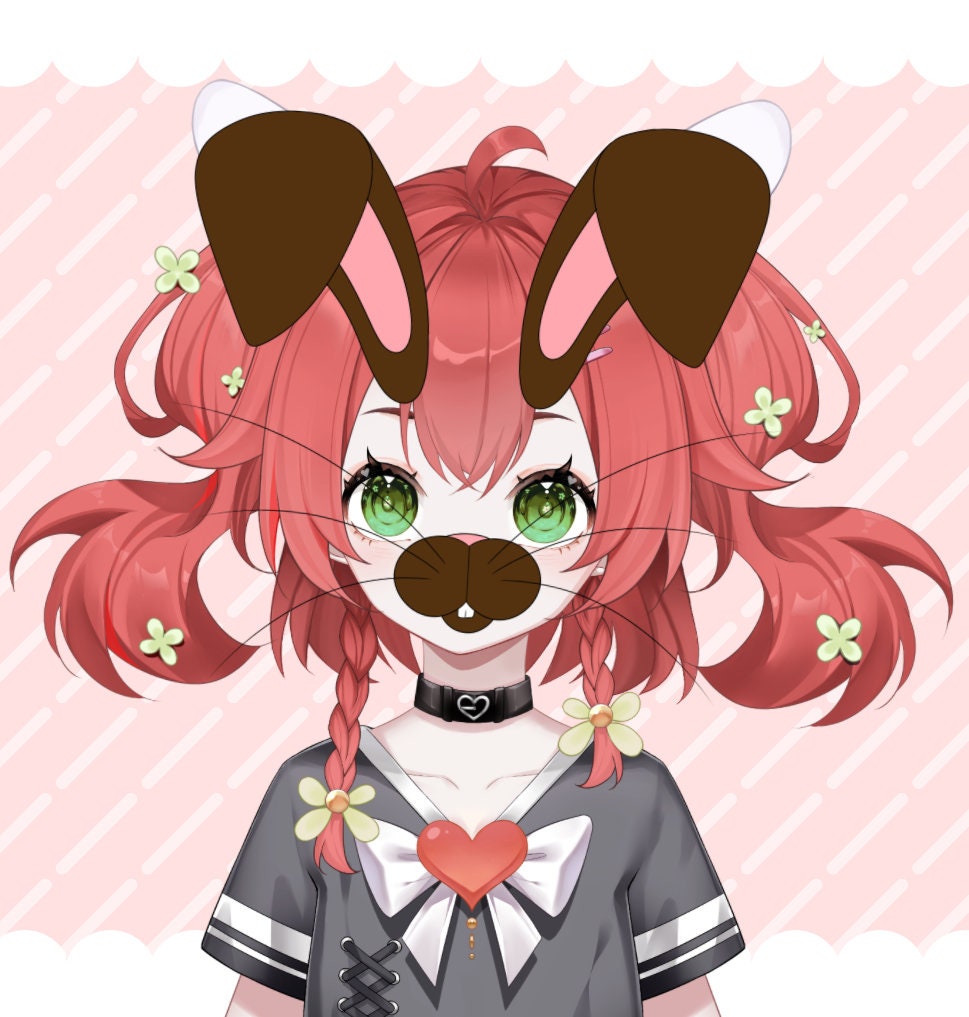 Vtuber Asset | Bunny Ears | Bunny Face | Kawaii | Cute | Cheap | 2D ...