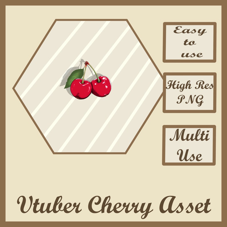 Vtuber Asset| Cherry, Kawaii, Food, Vtuber, 2d, Easy to Use, Png - Etsy