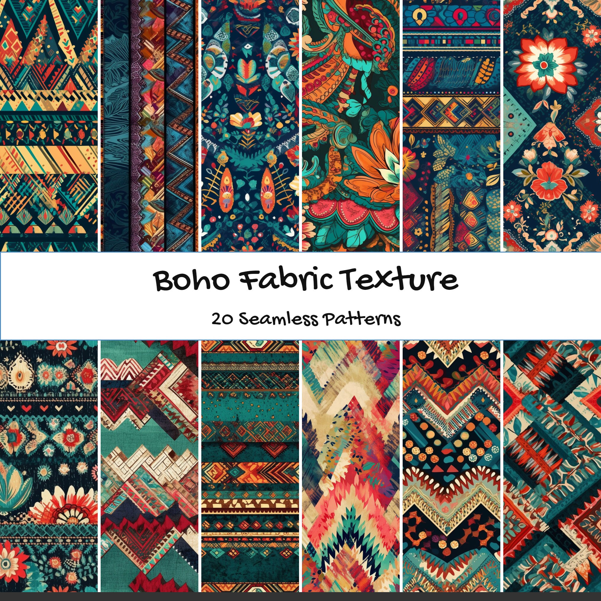 Boho Fabric Texture Seamless Patterns - Etsy