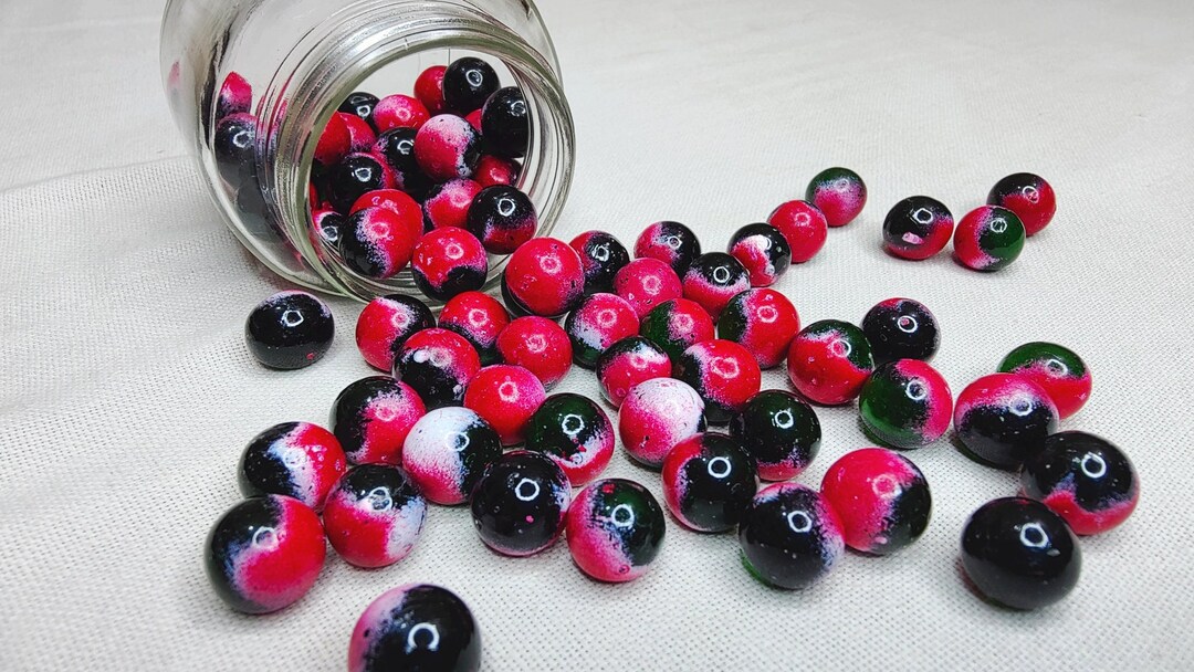 20 Glass Marbles 16 MM. Hand Coloured Polished Eye Ball Marbles ...