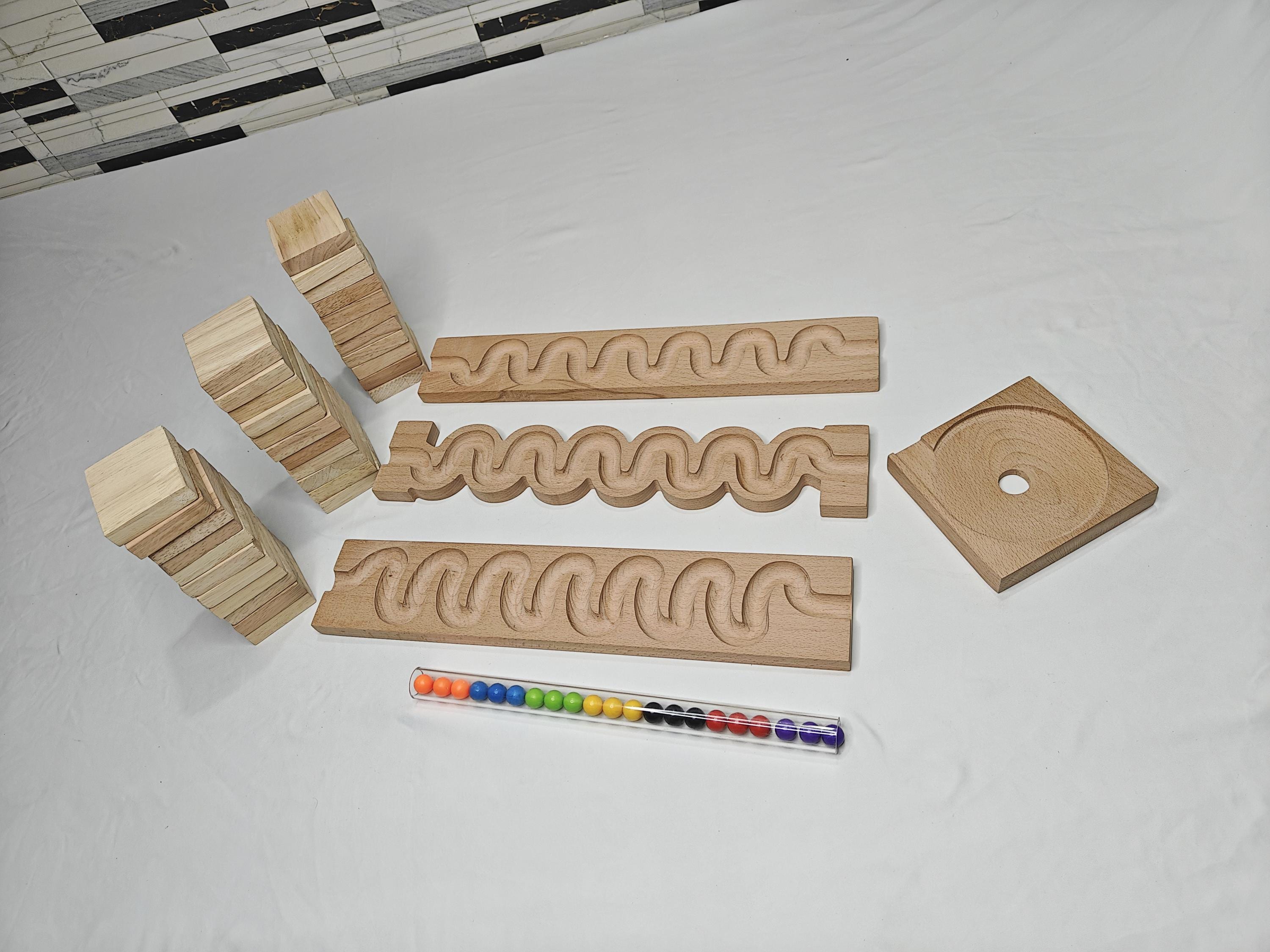 Marble Run Track Full Set, Marble Race Wooden Toy for Kids , Birthday ...