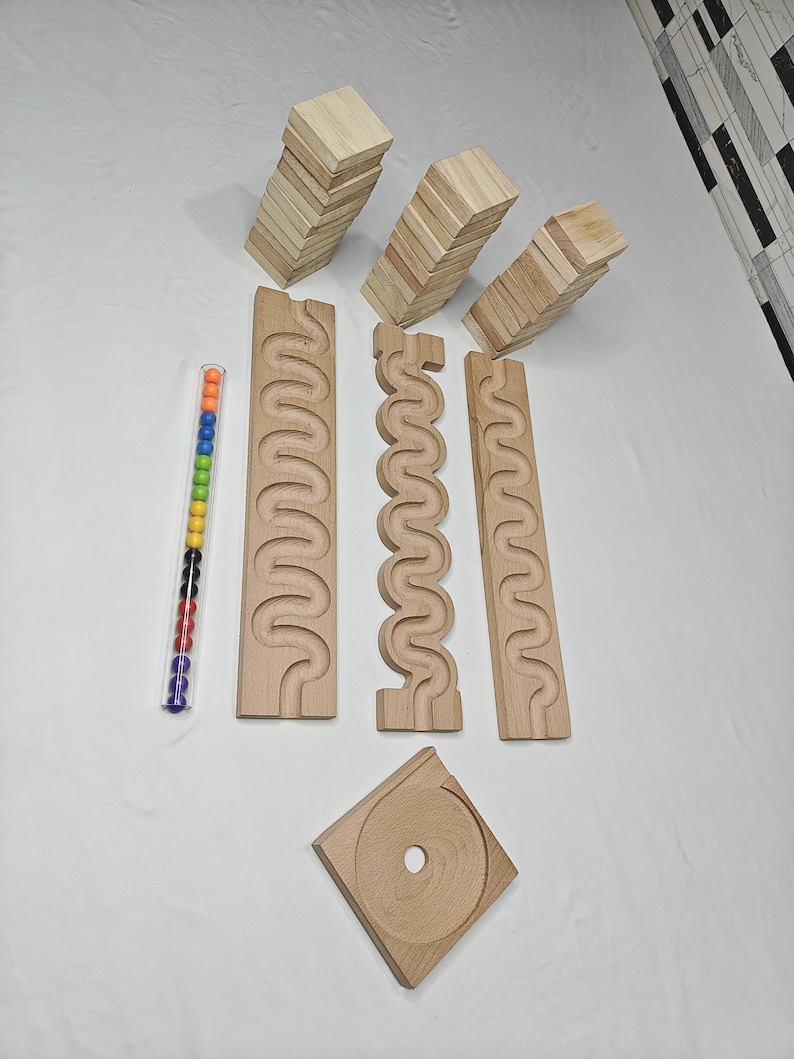 Marble Run Track Full Set, Marble Race Wooden Toy for Kids , Birthday ...