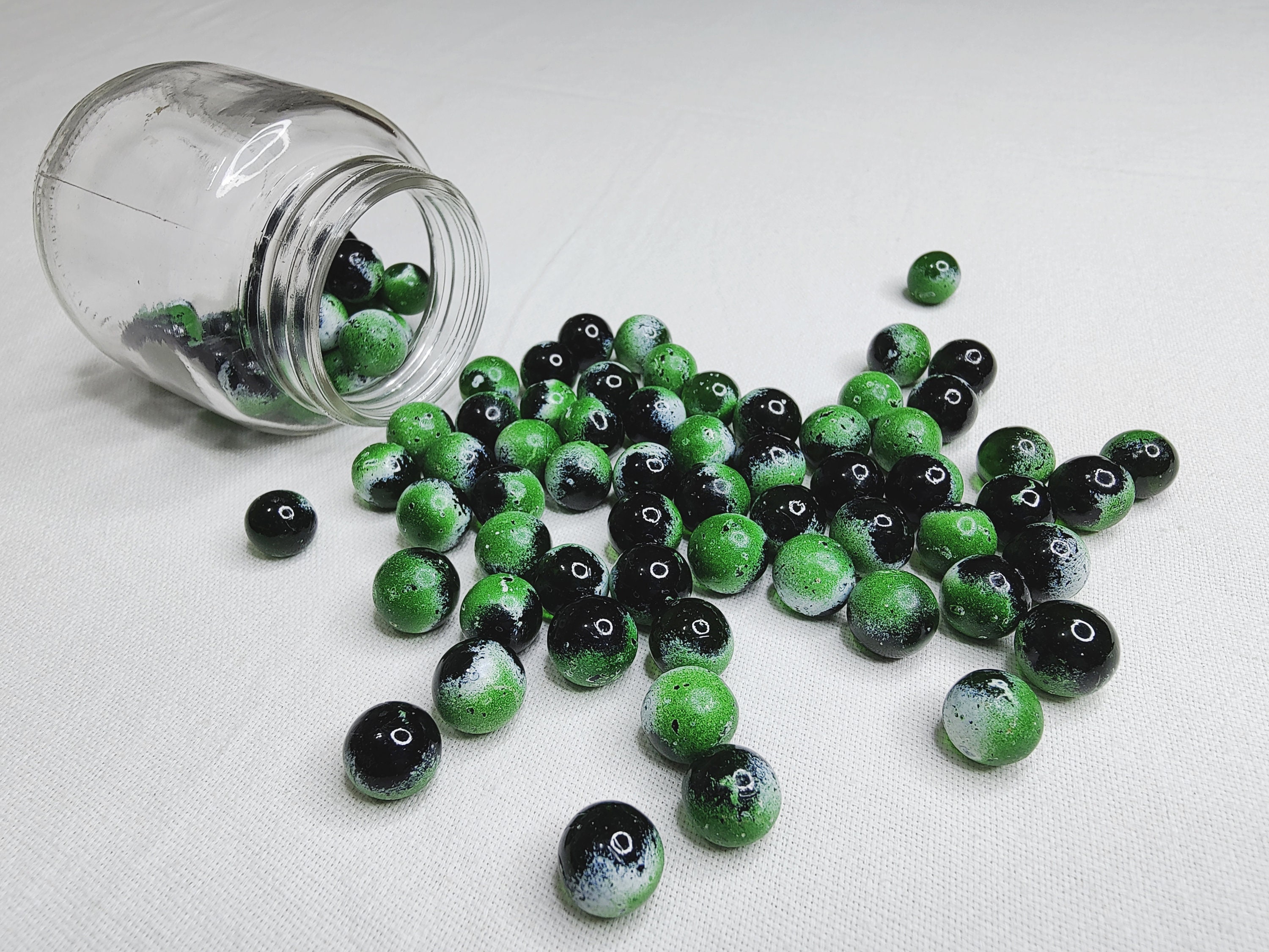 20 Glass Marbles 16 MM. Hand Coloured Polished Eye Ball Marbles ...