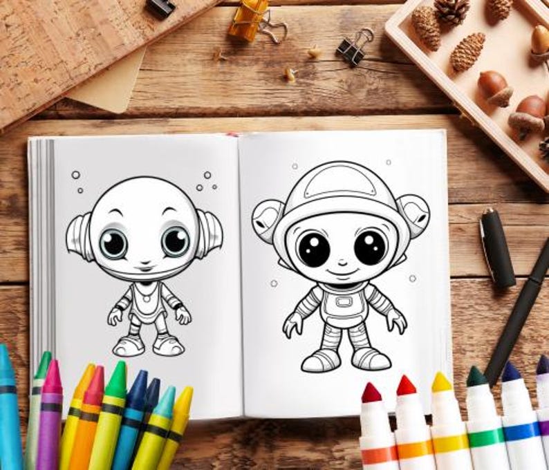 Alien Coloring Pages for Kids and Toddlers | 6 Printable PDF Sheets ...