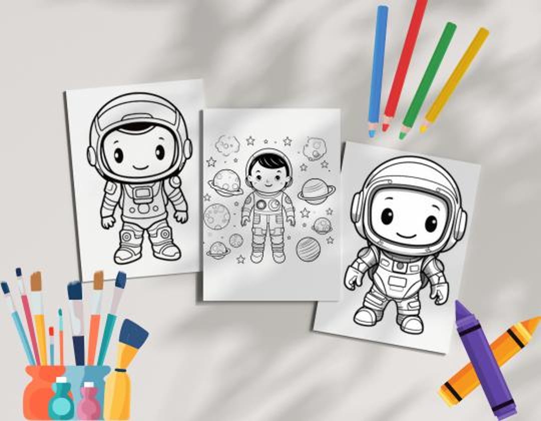 16 Astronaut Coloring Pages for Kids and Toddlers | Printable PDF ...