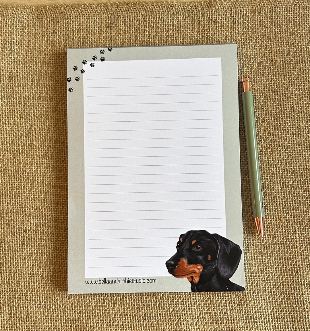 A5 Lined Notepad Dachshund Desk Pad Desk Planner Organiser Pad Meal ...