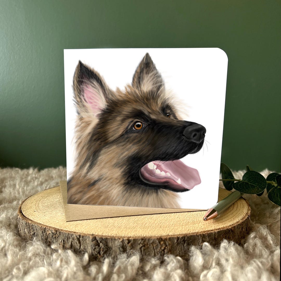 German Shepherd Card Dog Card GSD Card Blank Greetings Card for Dog Mum ...