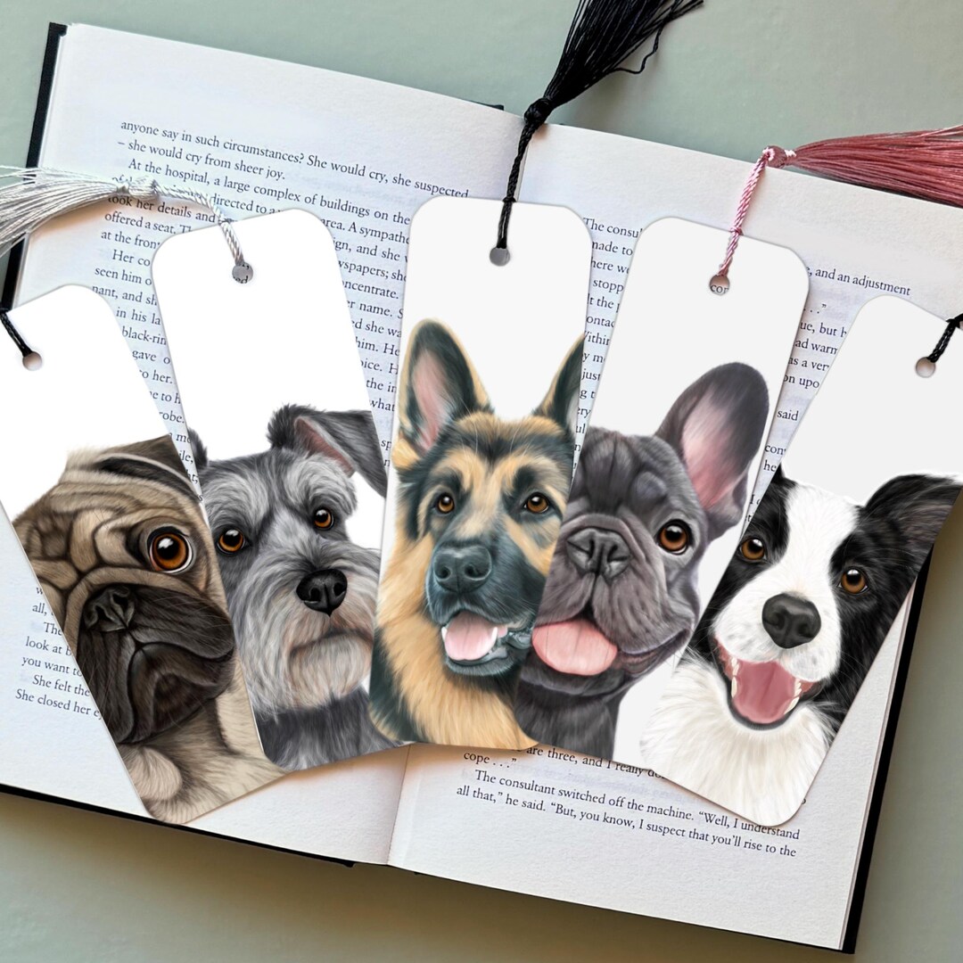 Cute Dog Bookmark With Tassel Dog Breed Bookmarks Gift for Dog Lover ...