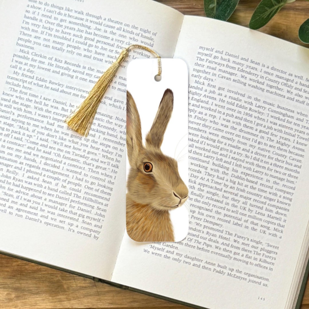 Hare Bookmark Woodland Animals Double Sided Print Wildlife Bookmark Gift for Book Lovers Book ...
