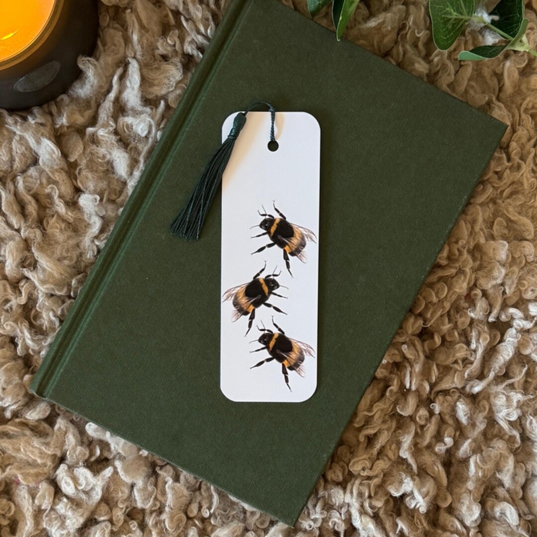 Bumblebee Bookmark Double Sided Print Gift for Book Lover Handmade Book ...