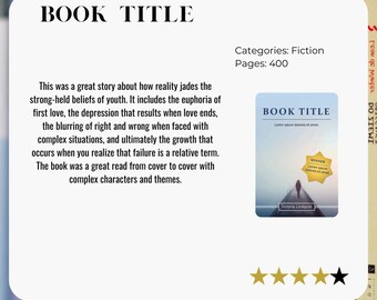 Social Media Book Review Template - Etsy