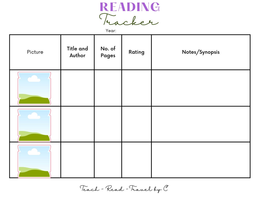 Reading Log and Book Review Template - Etsy