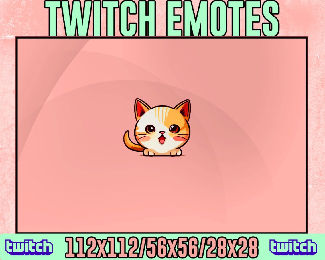 Cute Chibi Style Cat Emote for Twitch Streamers - Etsy