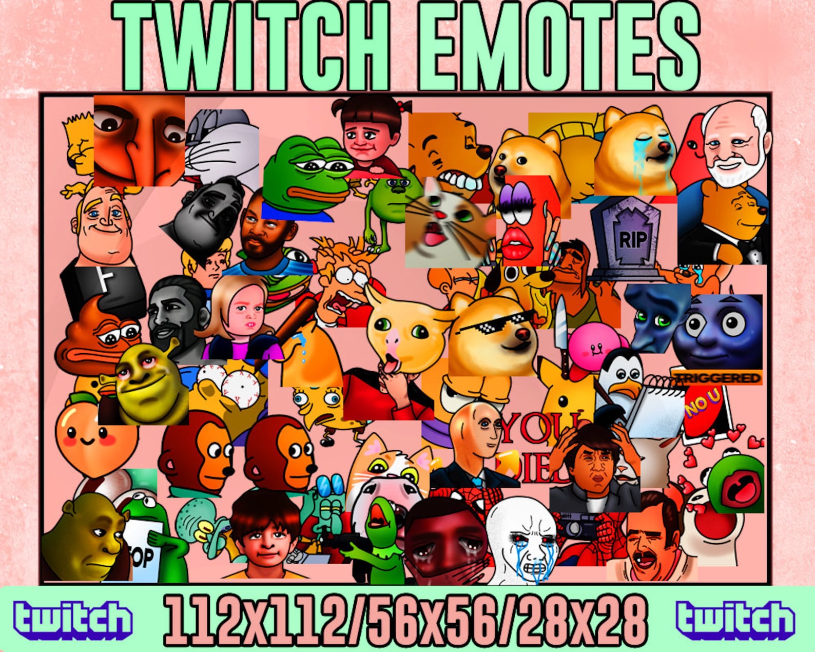 100 Meme Emotes for Twitch/streamers - Etsy