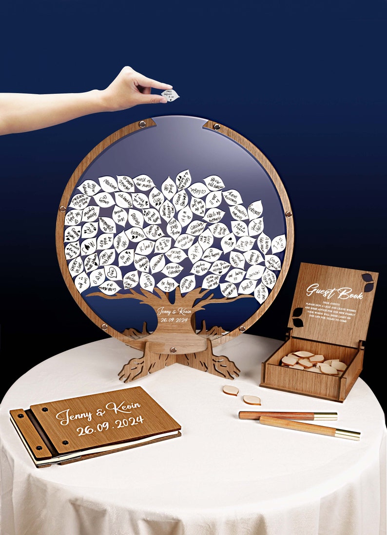 Wedding Guest Book Alternative, Custom Family Tree Guest Book Wedding ...