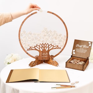Wedding Guest Book Alternative, Family Tree Guest Book Wedding - Wood ...
