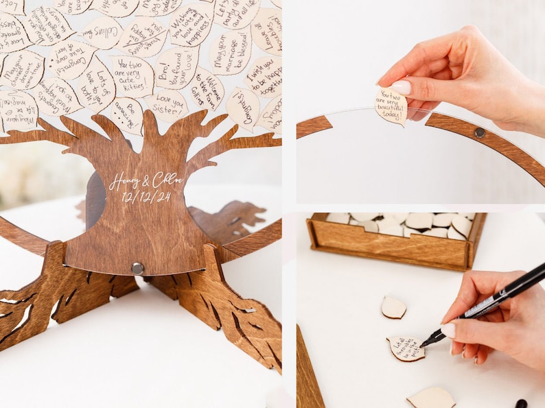 Wedding Guest Book Alternative, Custom Family Tree Guest Book Wedding ...